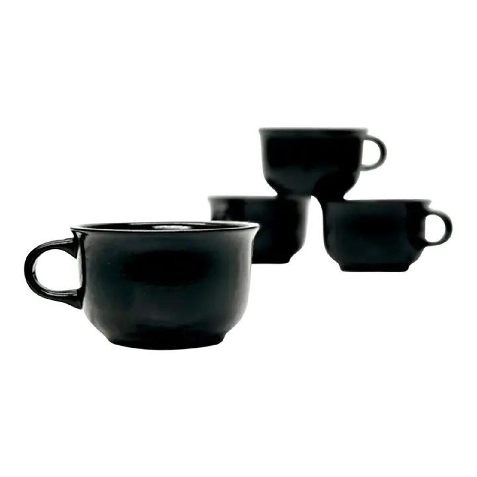 Vintage Classic Matte Black Coffee Mugs by Dansk - Set of 4 - Etsy