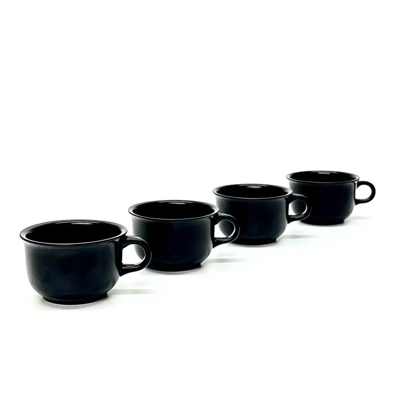 Vintage Classic Matte Black Coffee Mugs by Dansk - Set of 4 - Etsy