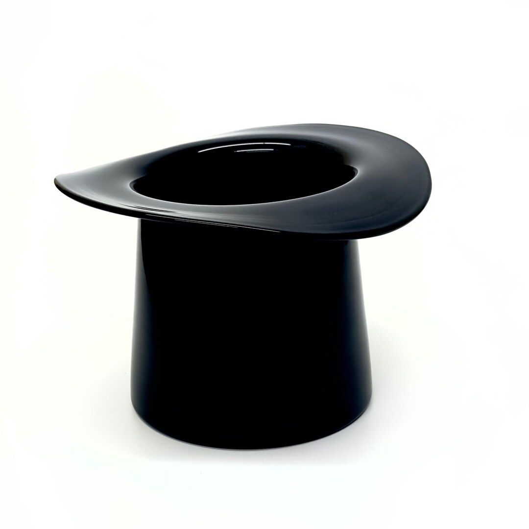 1970s Murano-style Black Glass Top Hat-shaped Ice Bucket - Etsy