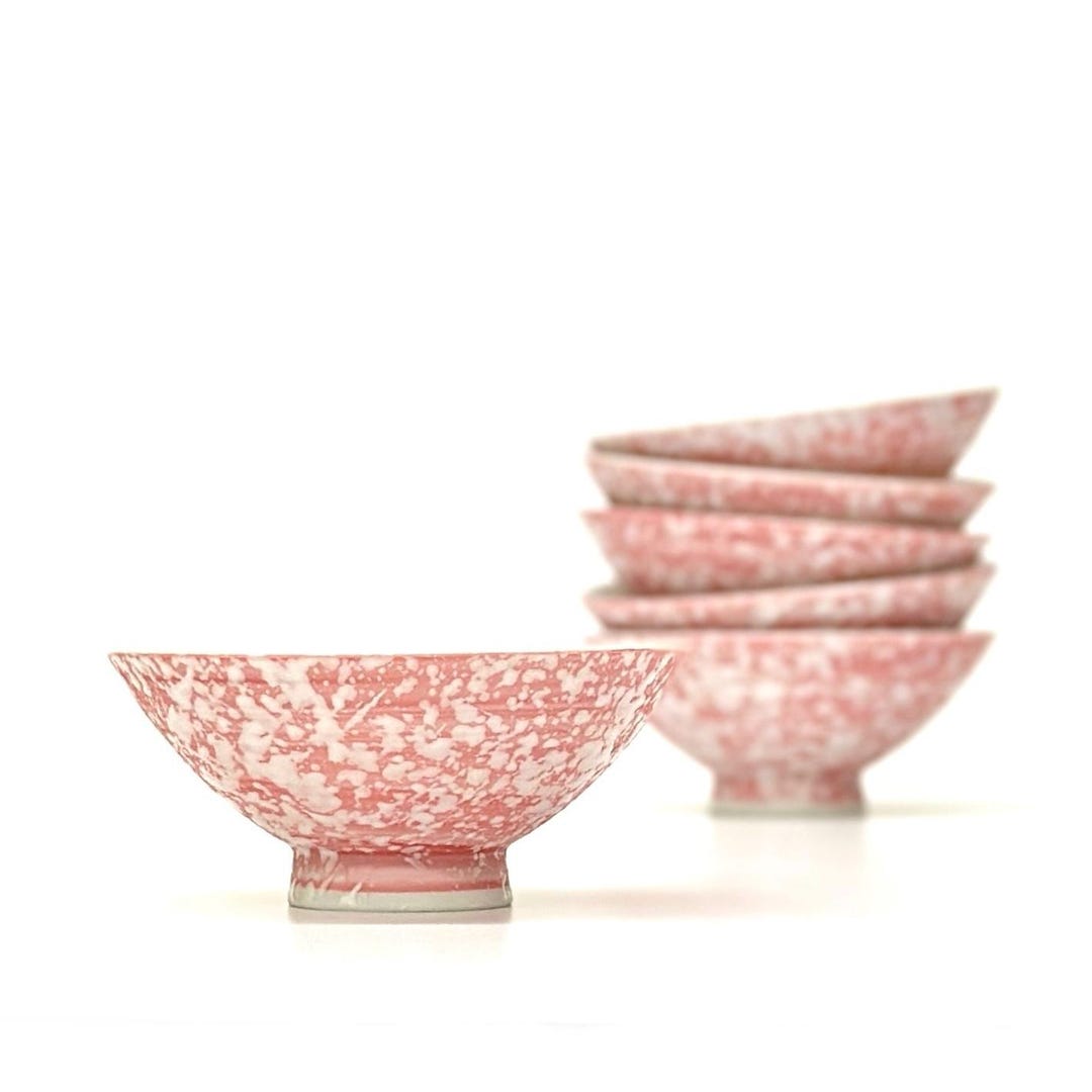 Delicate Blush Colored Splatterware Finger Bowls Set of 6 - Etsy