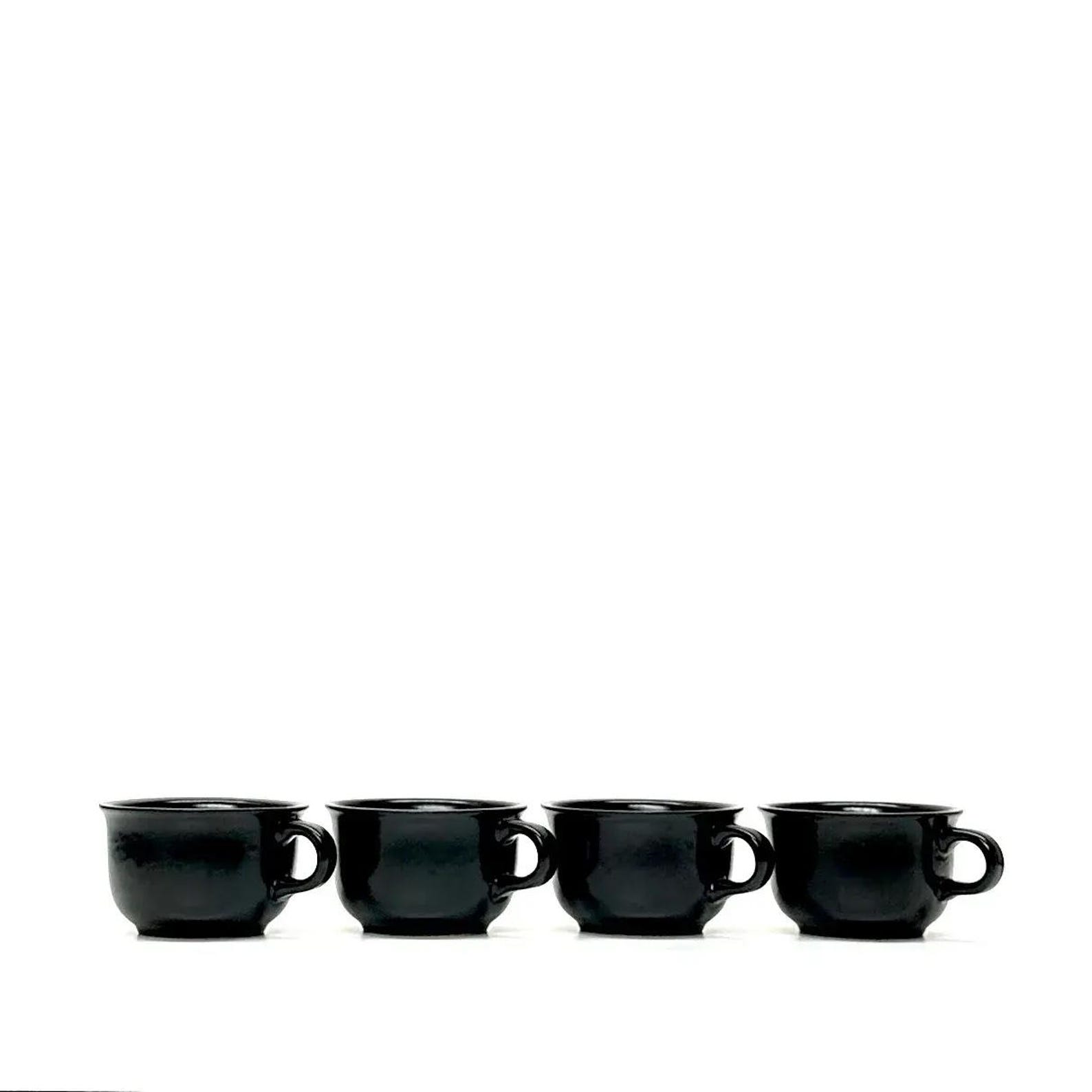 Vintage Classic Matte Black Coffee Mugs by Dansk - Set of 4 - Etsy