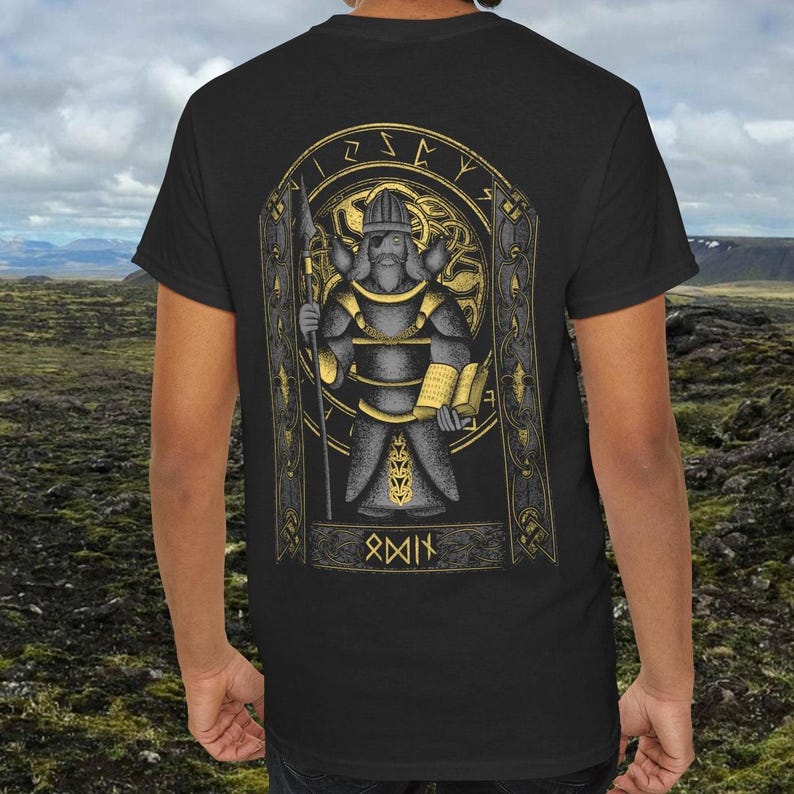 Norse Gods Back Print Shirts Odin, Thor, Hel, Freya, Viking, Norse ...