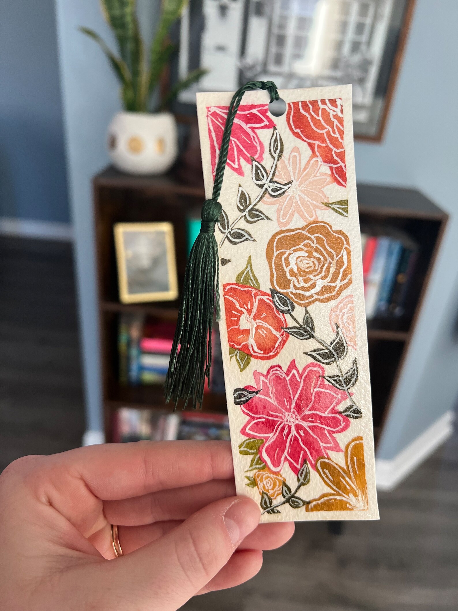 Original Hand Painted Watercolor Bookmark | Boho Floral - Etsy