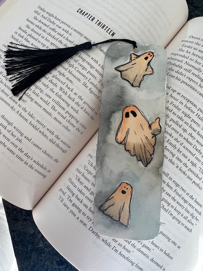 Original Hand Painted Watercolor Bookmark | Ghosts - Etsy
