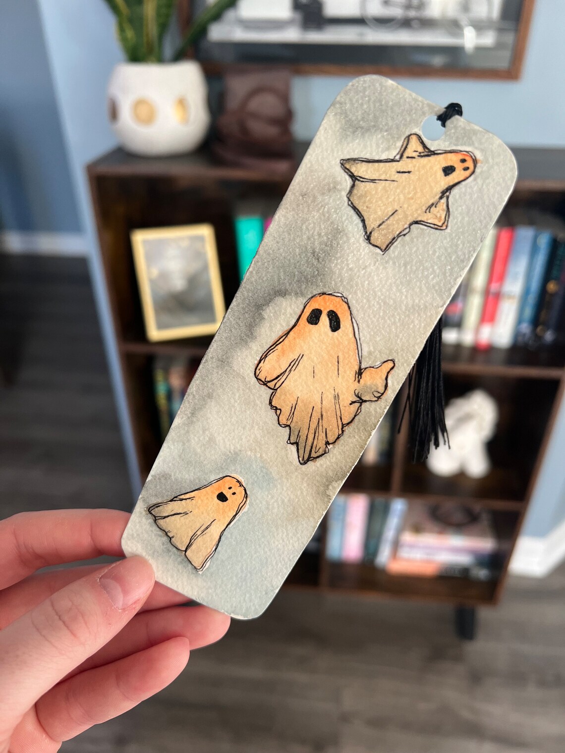 Original Hand Painted Watercolor Bookmark | Ghosts - Etsy