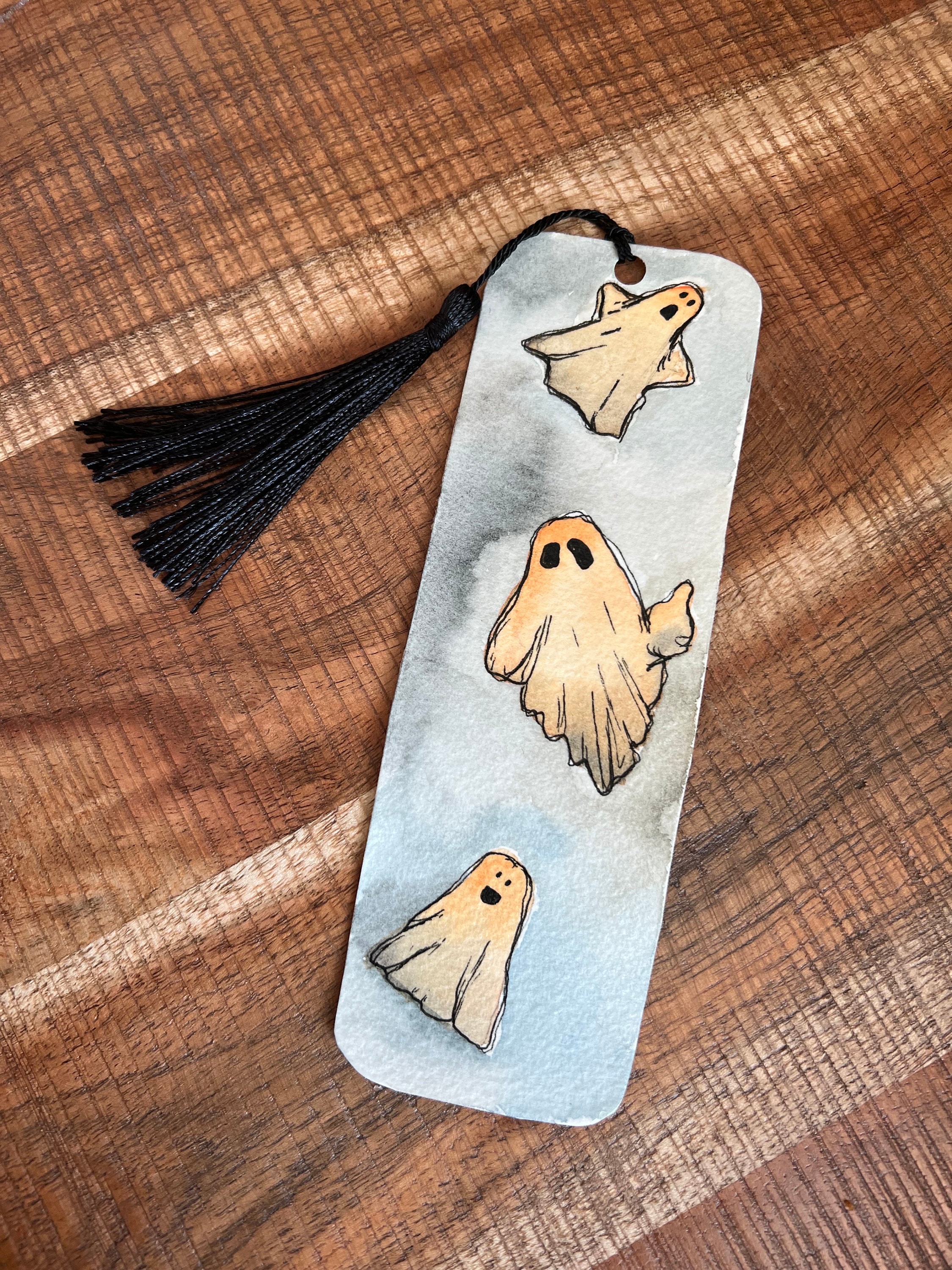 Original Hand Painted Watercolor Bookmark | Ghosts - Etsy