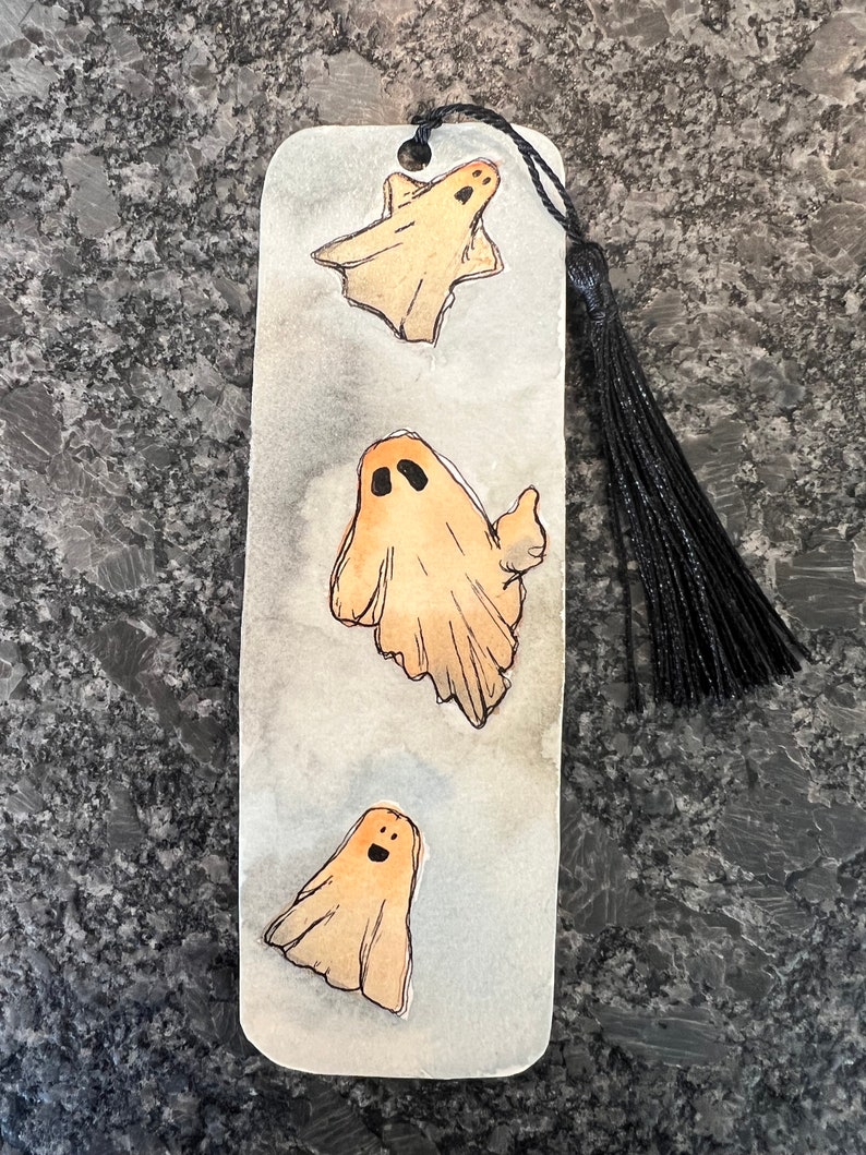 Original Hand Painted Watercolor Bookmark | Ghosts - Etsy