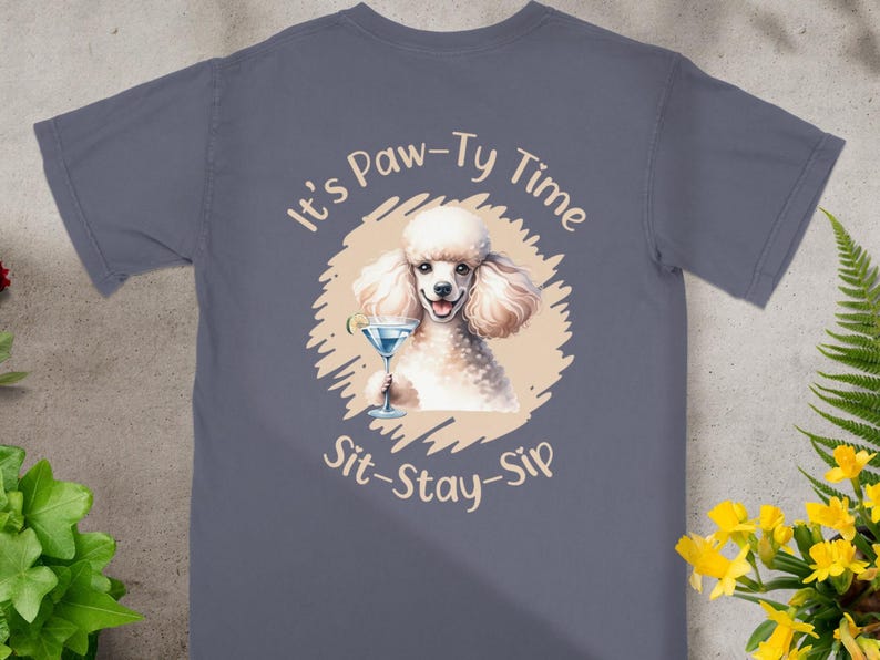 Funny Poodle Party Shirt | Comfort Colors® Paw-ty Time T-shirt | Fun ...
