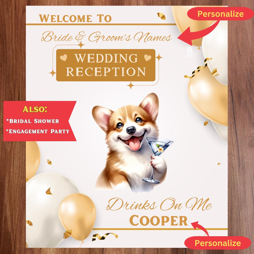 Custom Wedding Bar Sign for Pet Lover | Personalized Bar Sign Funny ...