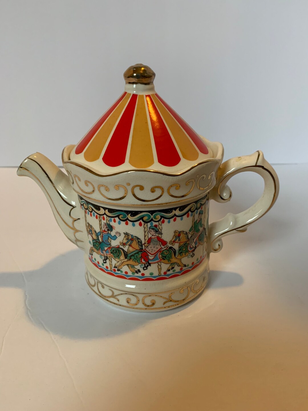 Edwardian Carousel Ceramic Tea Pot - Etsy