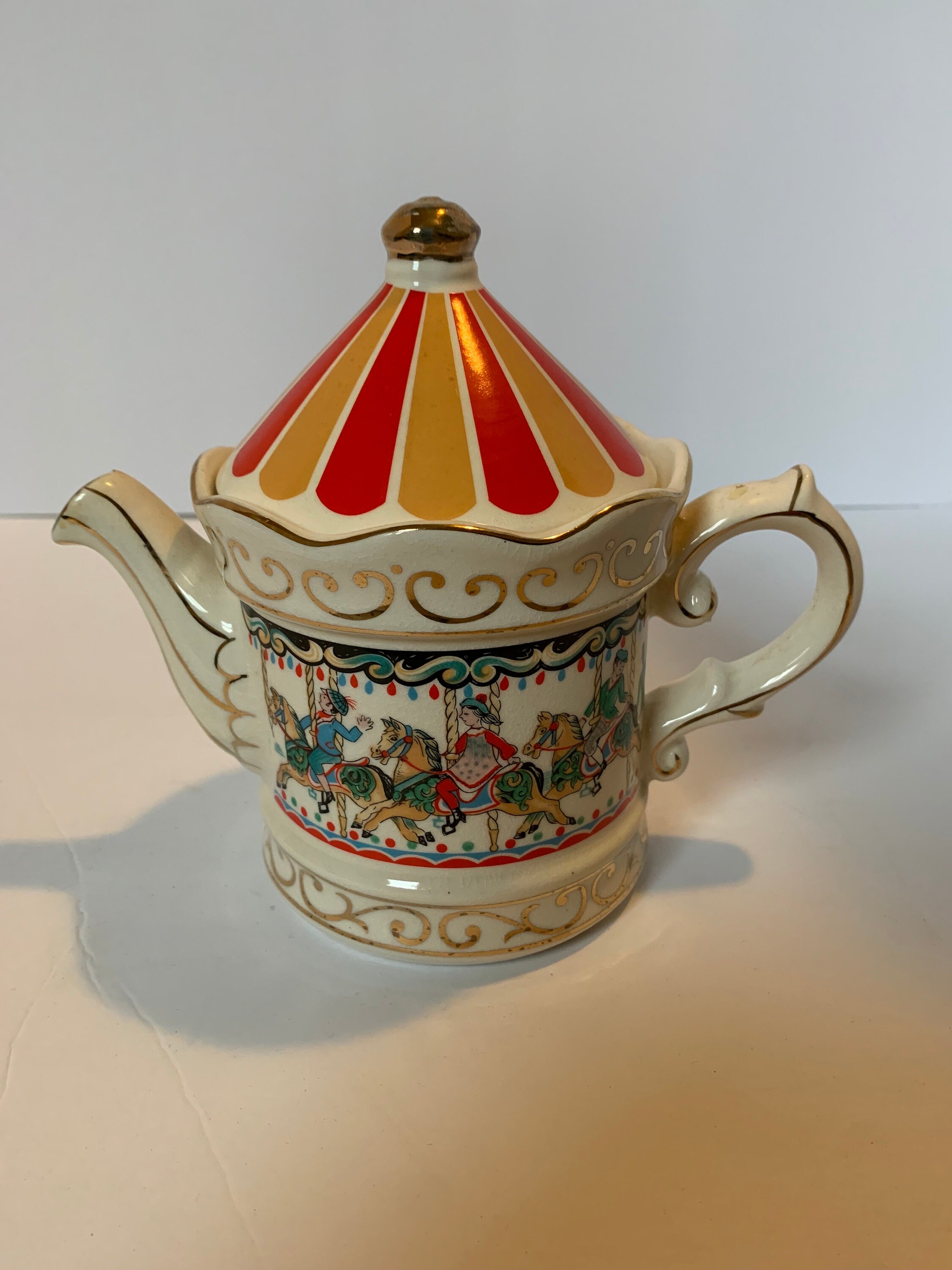 Edwardian Carousel Ceramic Tea Pot - Etsy