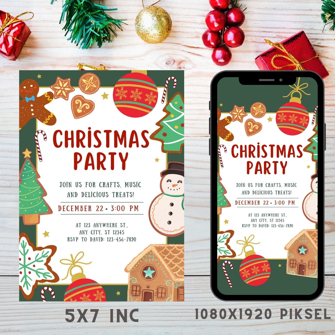 Editable Christmas Party Invitation Christmas Party Invite Christmas ...
