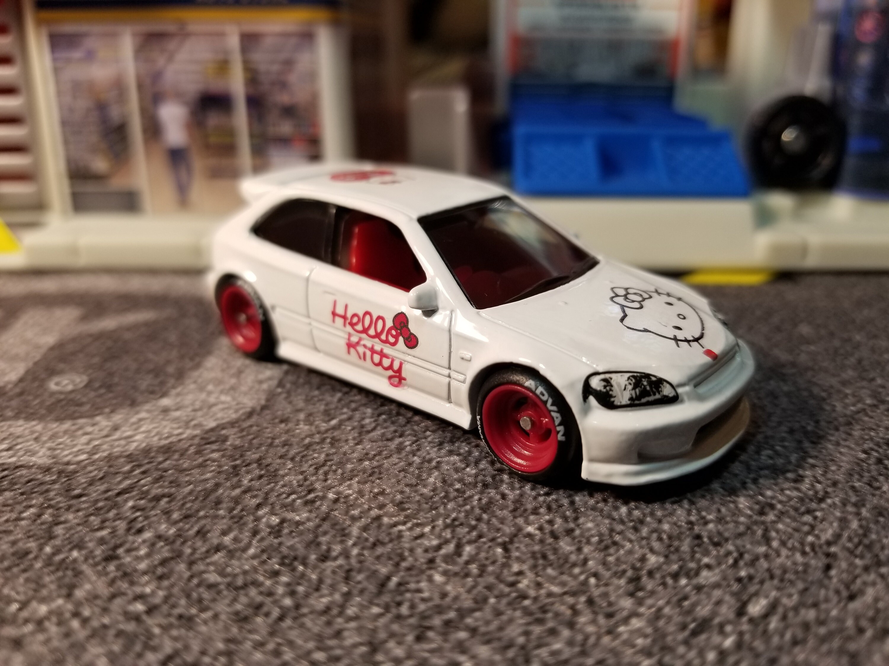 Custom Hot Wheels '99 Honda Civic Type R EK9 Hello Kitty Custom Wheel ...