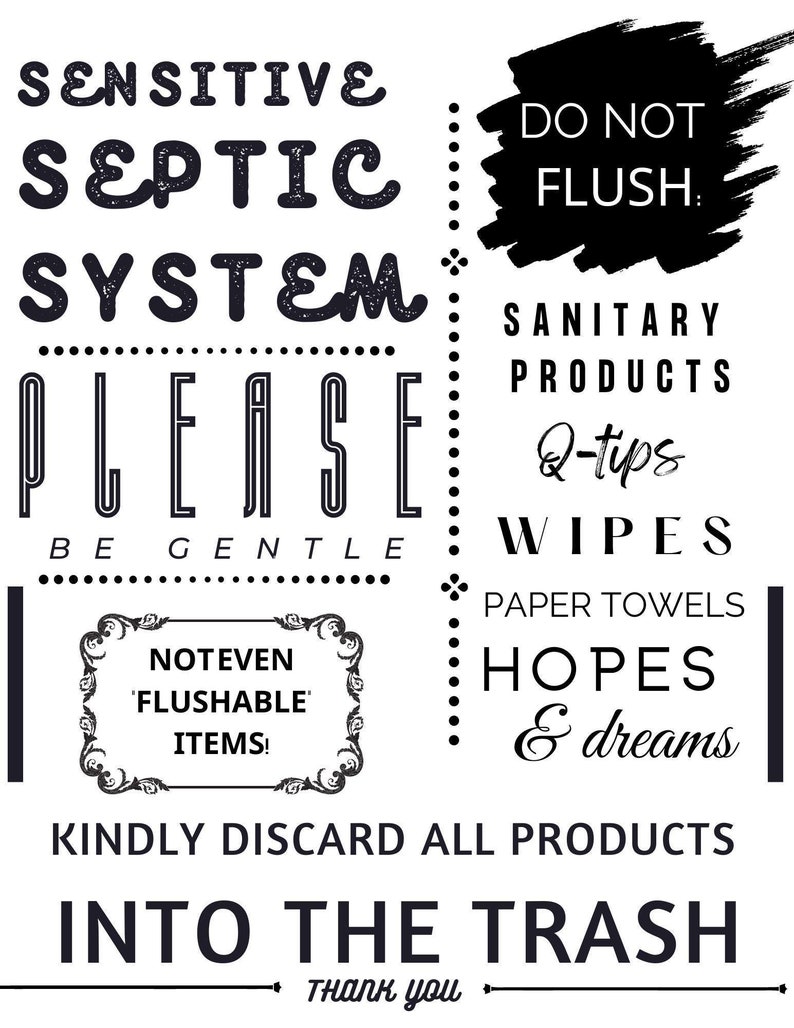 Bathroom Sign - Sensitive Septic - Etsy