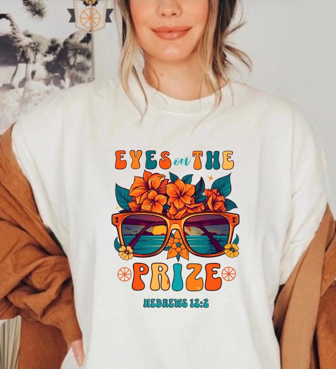 Eyes on the Prize Christian Tee Shirt: Comfort Colors Ichthus Wheel ...