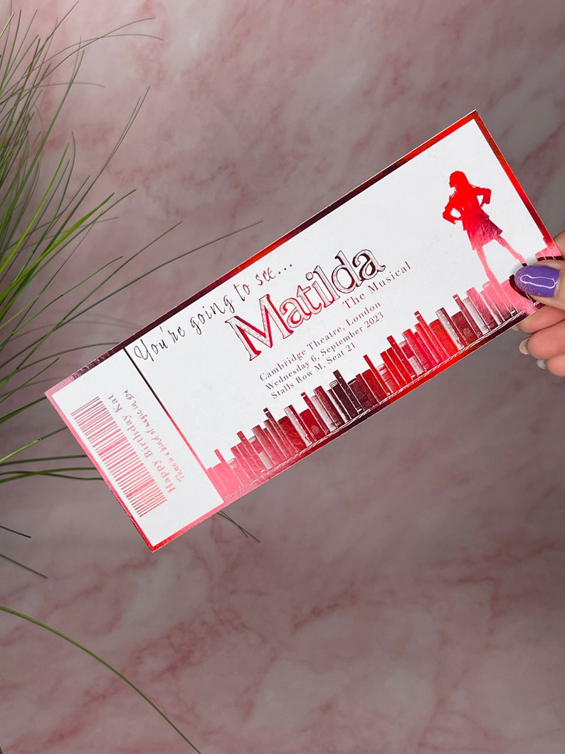 Personalised Theatre Ticket, Foiled Ticket, Event Ticket Voucher ...