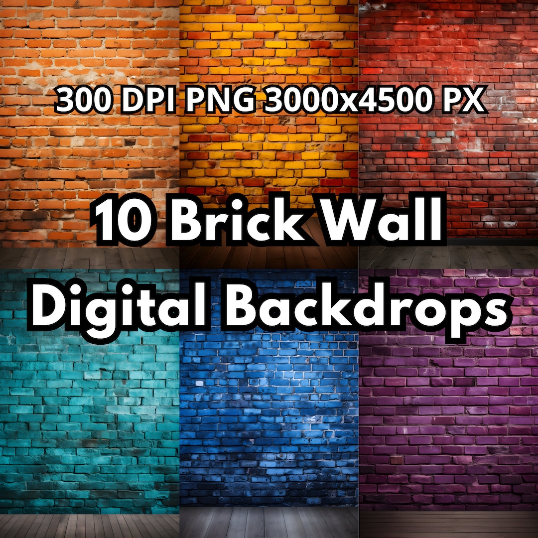 Digital Backdrop, Brick Wall Backgrounds, Portrait Overlays, Person ...