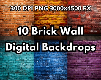 Digital Backdrop, Brick Wall Backgrounds, Portrait Overlays, Person ...