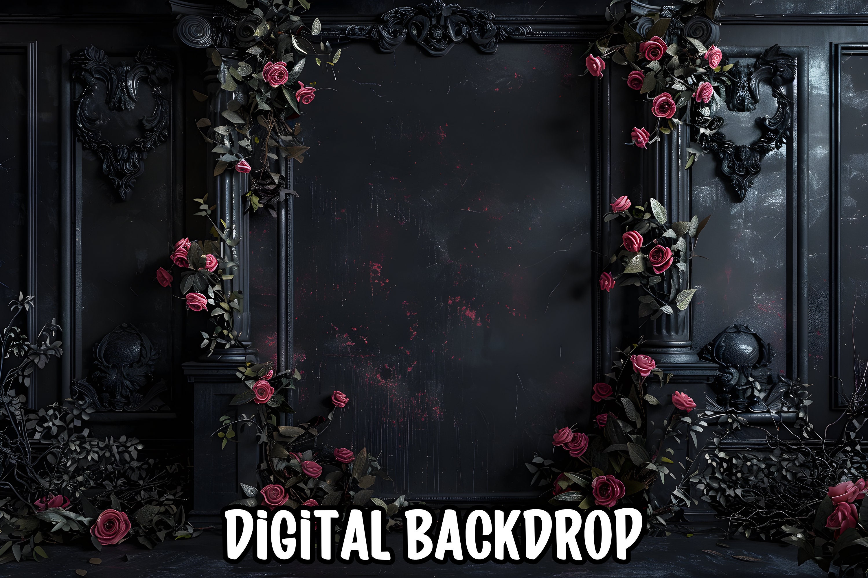 Digital Backdrop, Beautiful Gothic Background for Photo Editing ...