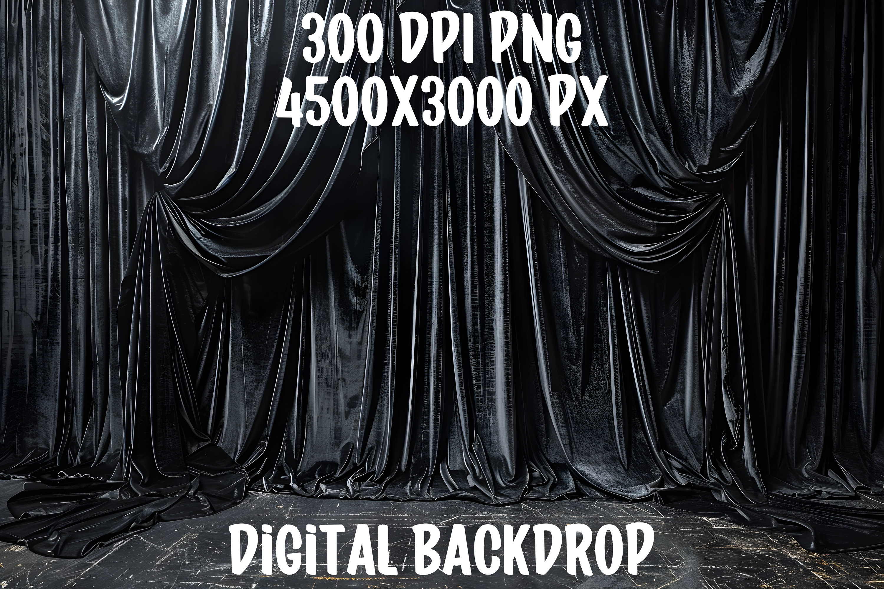 Digital Backdrop, Black Curtain Background for Photo Editing ...