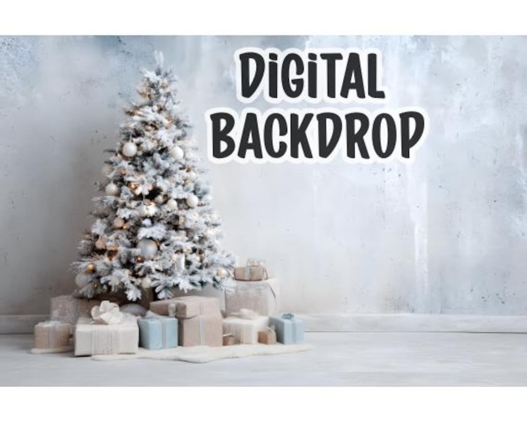 Digital Backdrop, Christmas Classic Holiday Decor for Christmas Photo ...