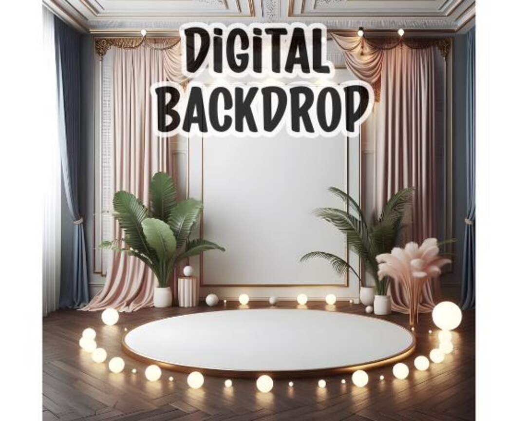 Modern Portrait Digital Backdrop: Floral Overlay (3000x3000 PNG) - Etsy