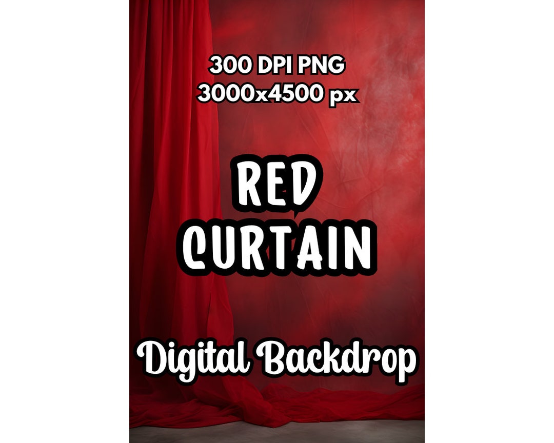 Digital Backdrop, Red Curtain Background for Photo Editing ...