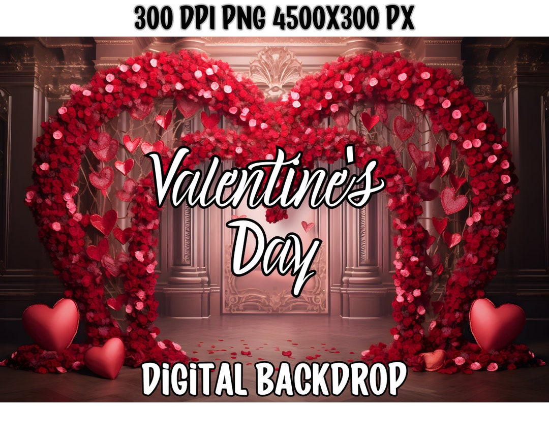 Digital Backdrop, Beautiful Valentines Day Background for Photo Editing ...