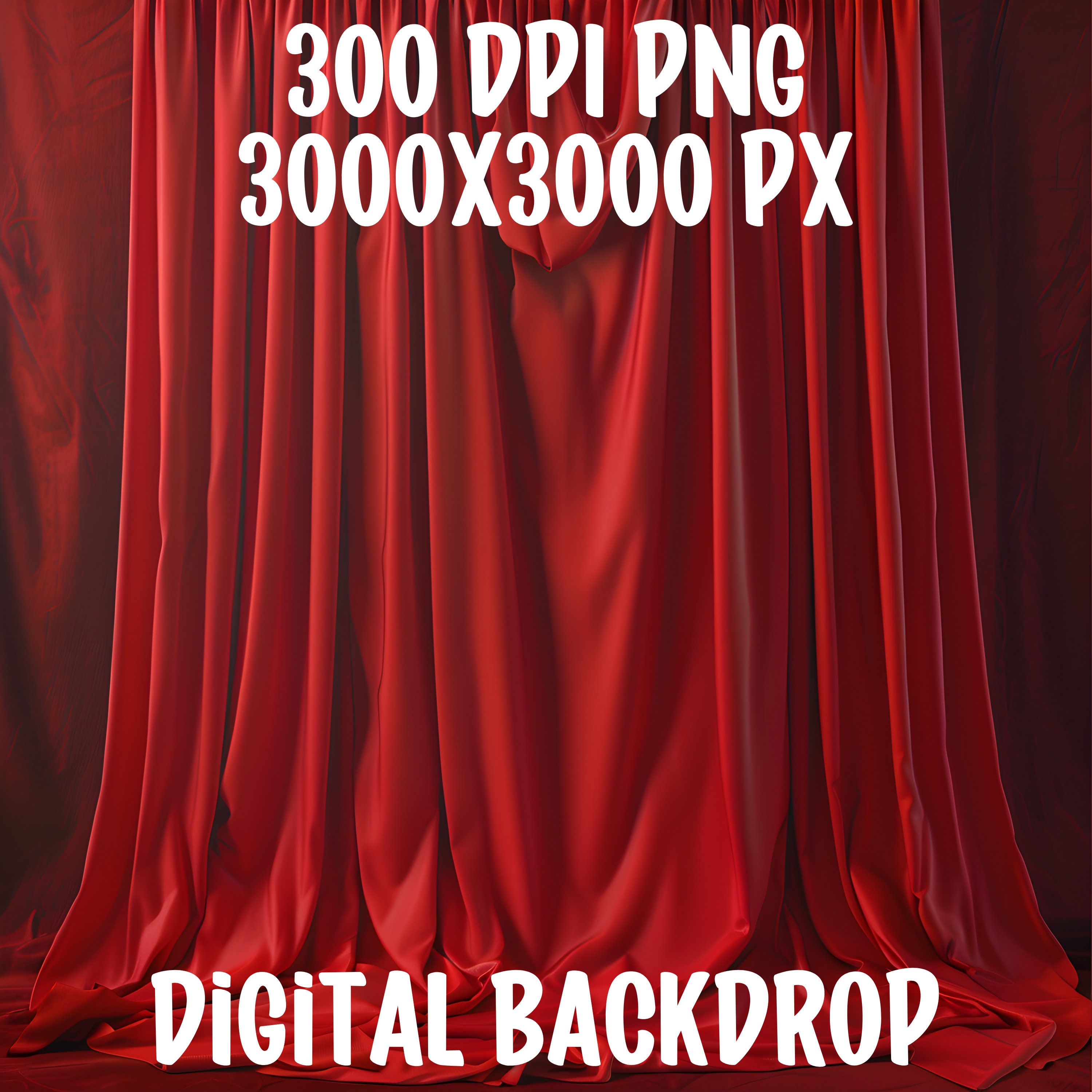 Digital Backdrop, Red Curtain Background for Photo Editing ...