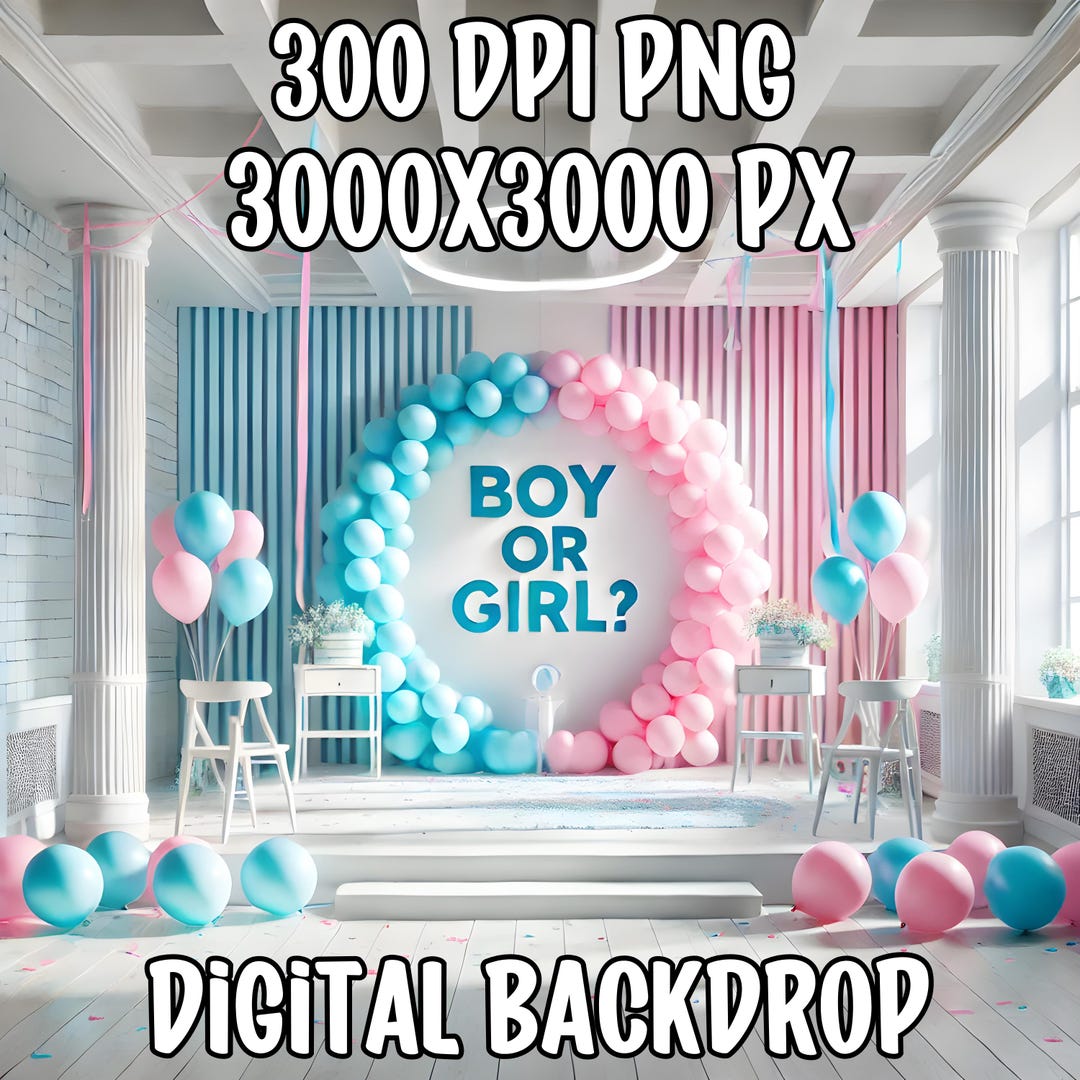 Digital Backdrop, Gender Reveal Background for Photo Editing, Beautiful ...