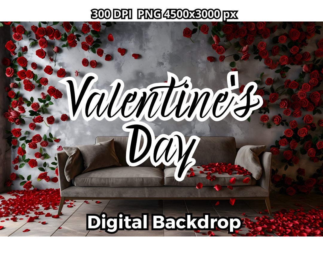 Digital Backdrop, Beautiful Valentines Day Background for Photo Editing ...