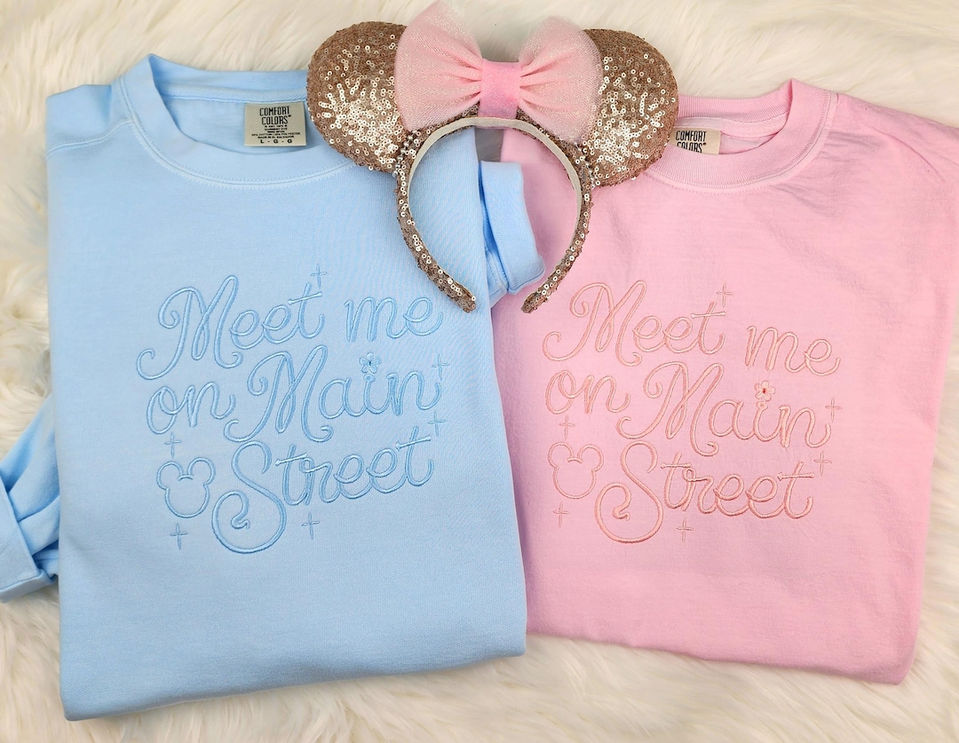 Embroidered Meet Me on Main Street Sweatshirt| Disney Shirt| Disneyland ...