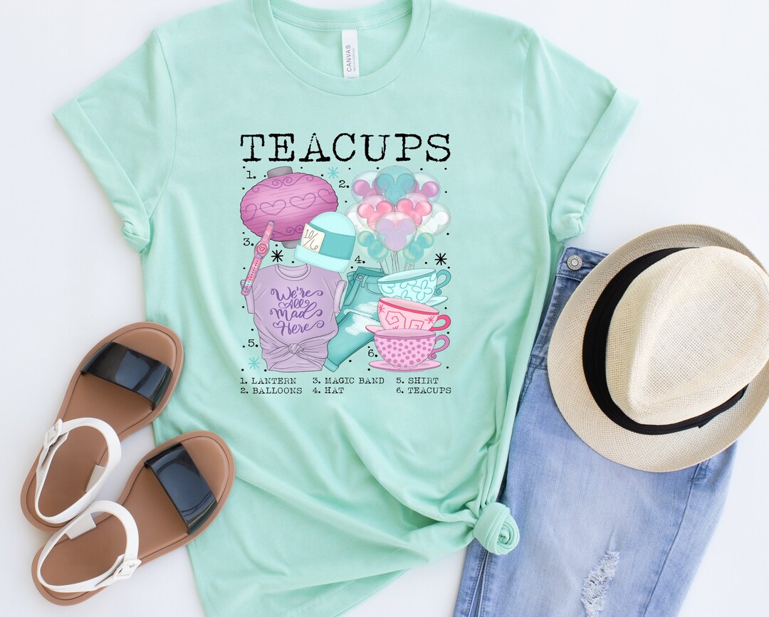 Teacups Chart Shirt Alice in Wonderland Shirt Disney Shirts Disney ...