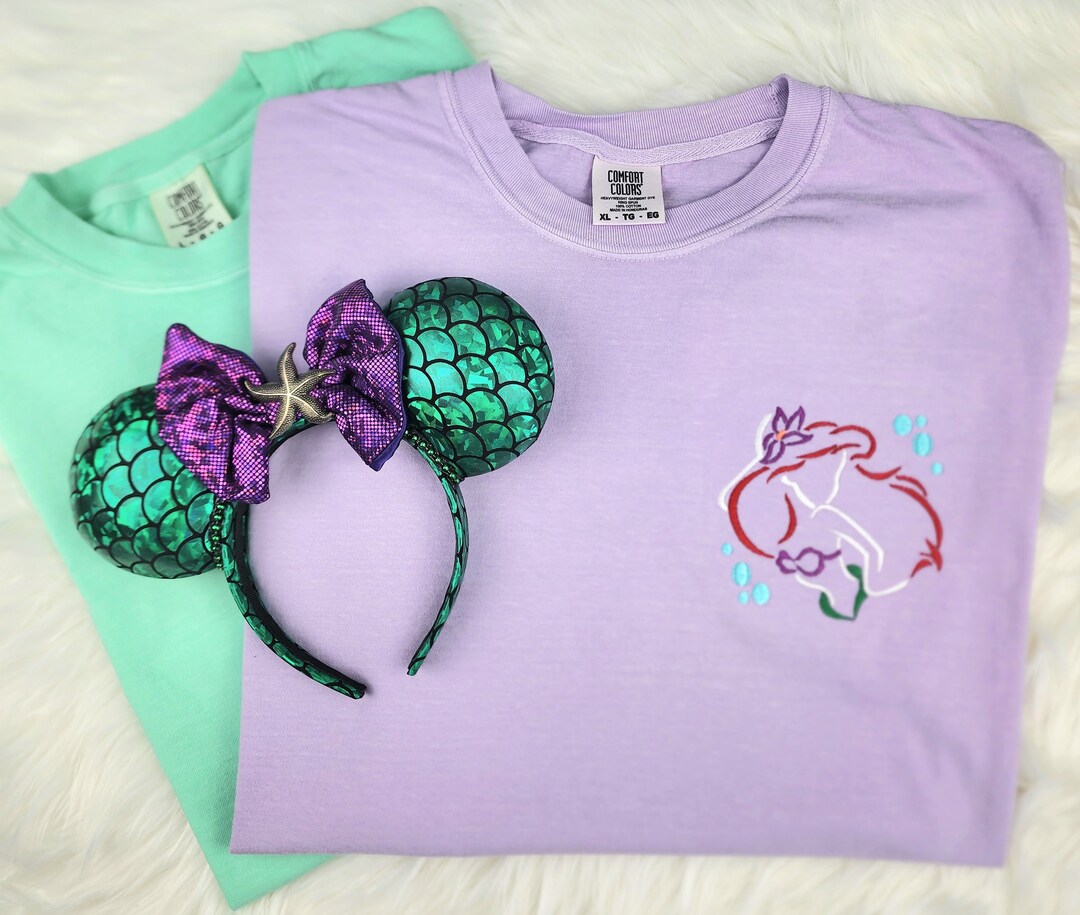 Ariel Embroidered Shirt| the Little Mermaid Shirt| Disney Embroidered ...