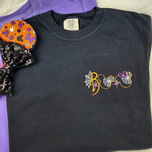 BOO Mickey and Minnie Mouse Embroidered Shirt| Mickey Embroidered Shirt ...