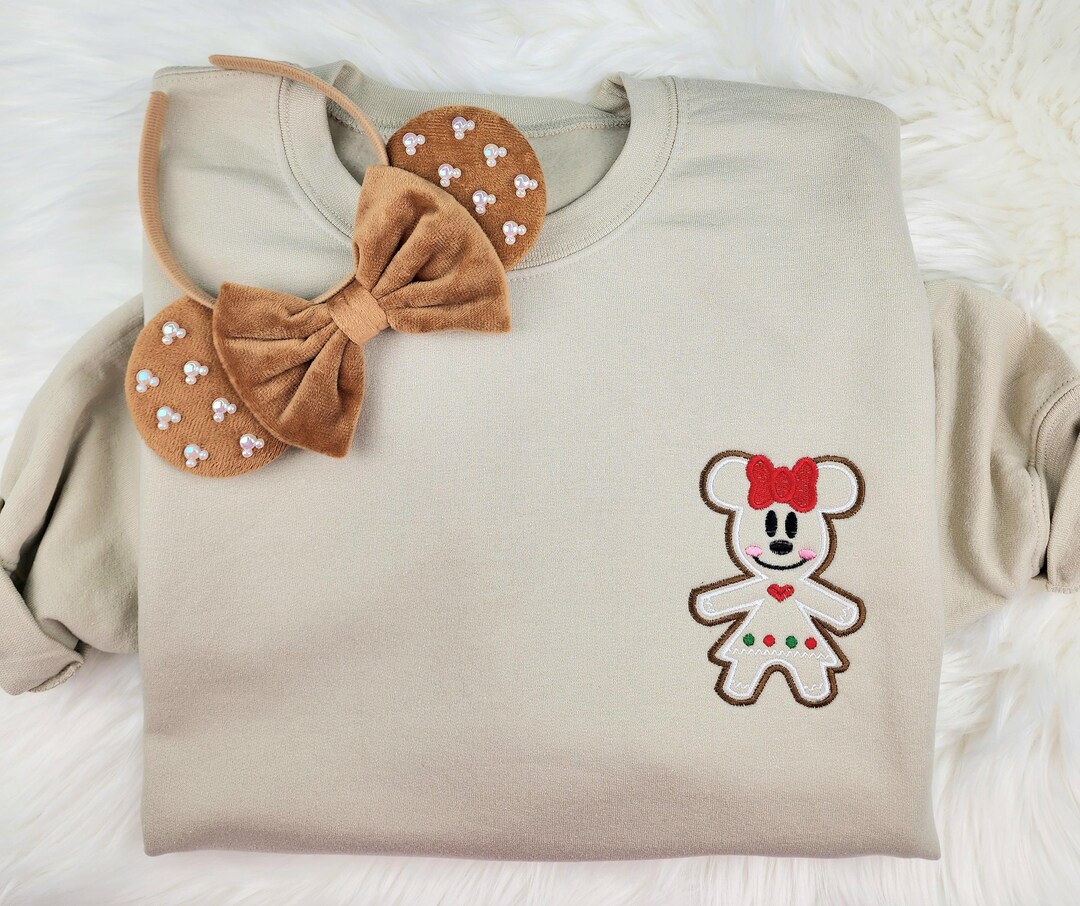 Minnie Mouse Gingerbread Embroidered Shirt| Minnie Embroidered Shirt ...