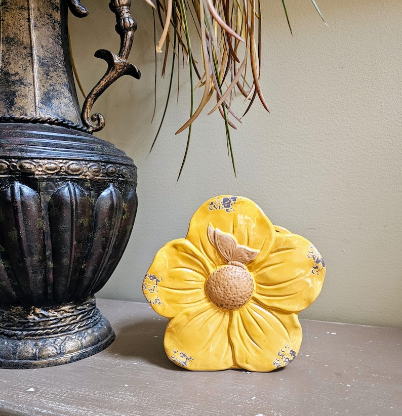 Flower Shaped Vase Vintage Ceramic Art Home Decor Gift for Her Small ...