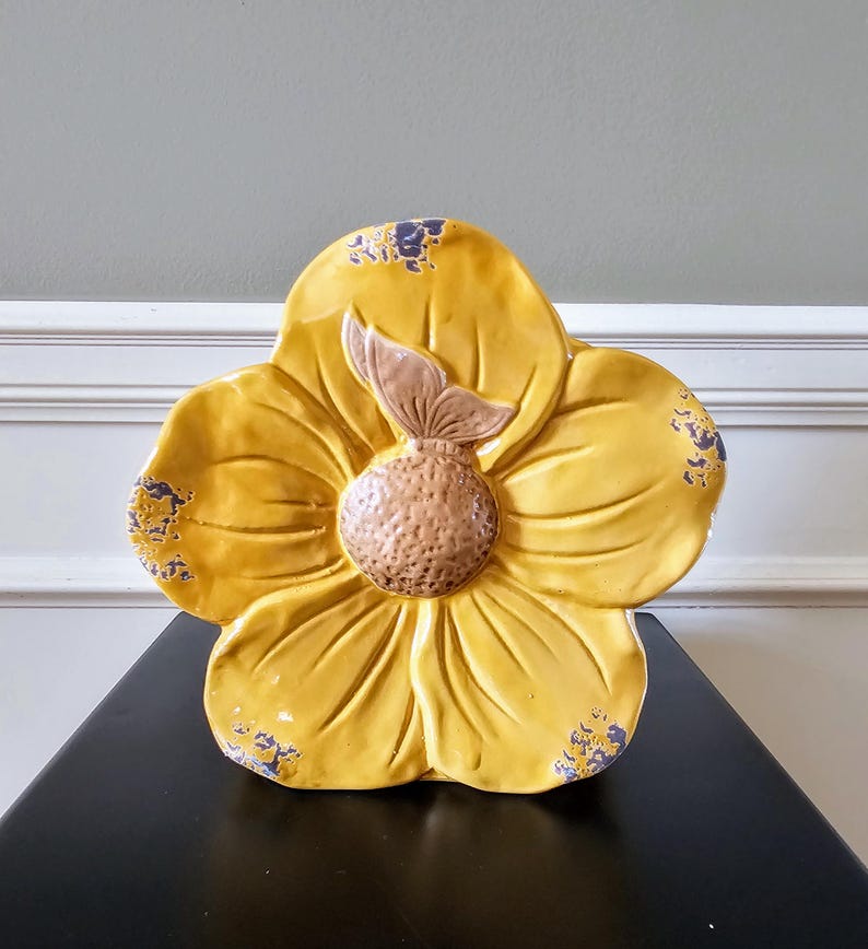 Flower Shaped Vase Vintage Ceramic Art Home Decor Gift for Her Small ...