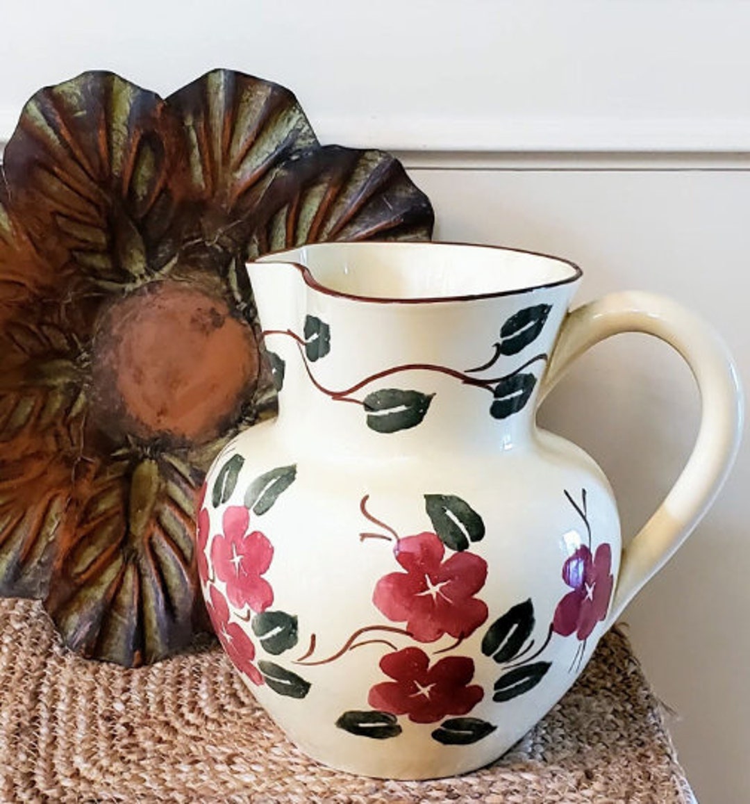 Extra Large Spring Floral Pitcher 160 Fluid Ounce Vase Vintage Tall ...