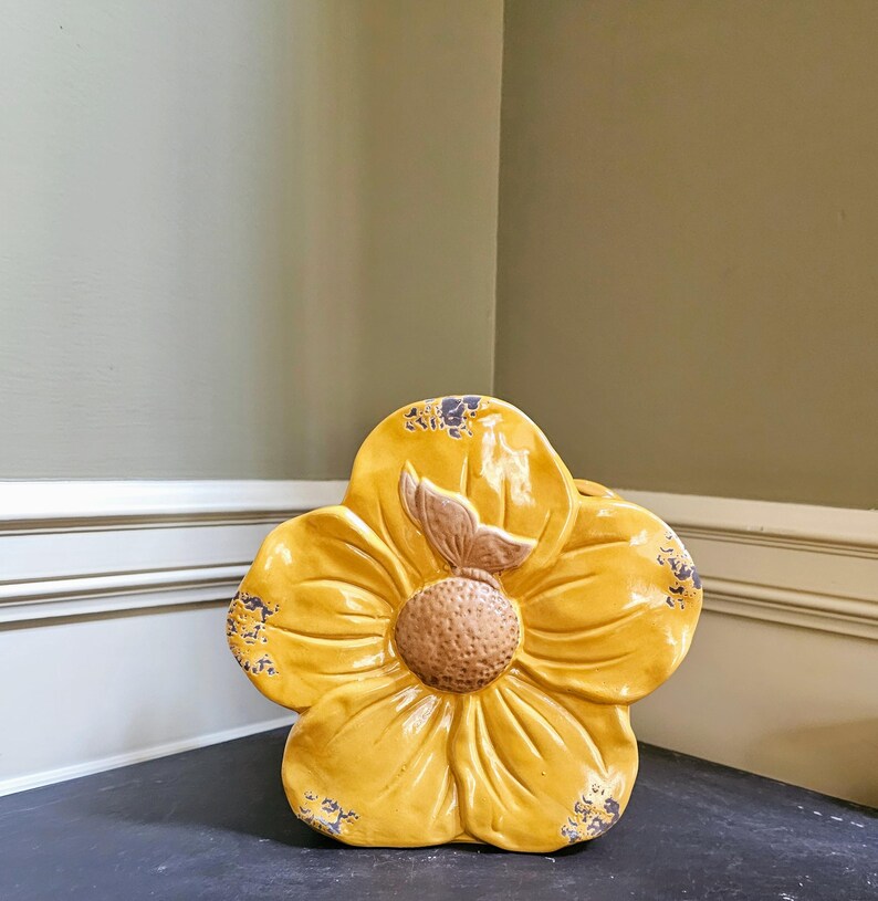 Flower Shaped Vase Vintage Ceramic Art Home Decor Gift for Her Small ...