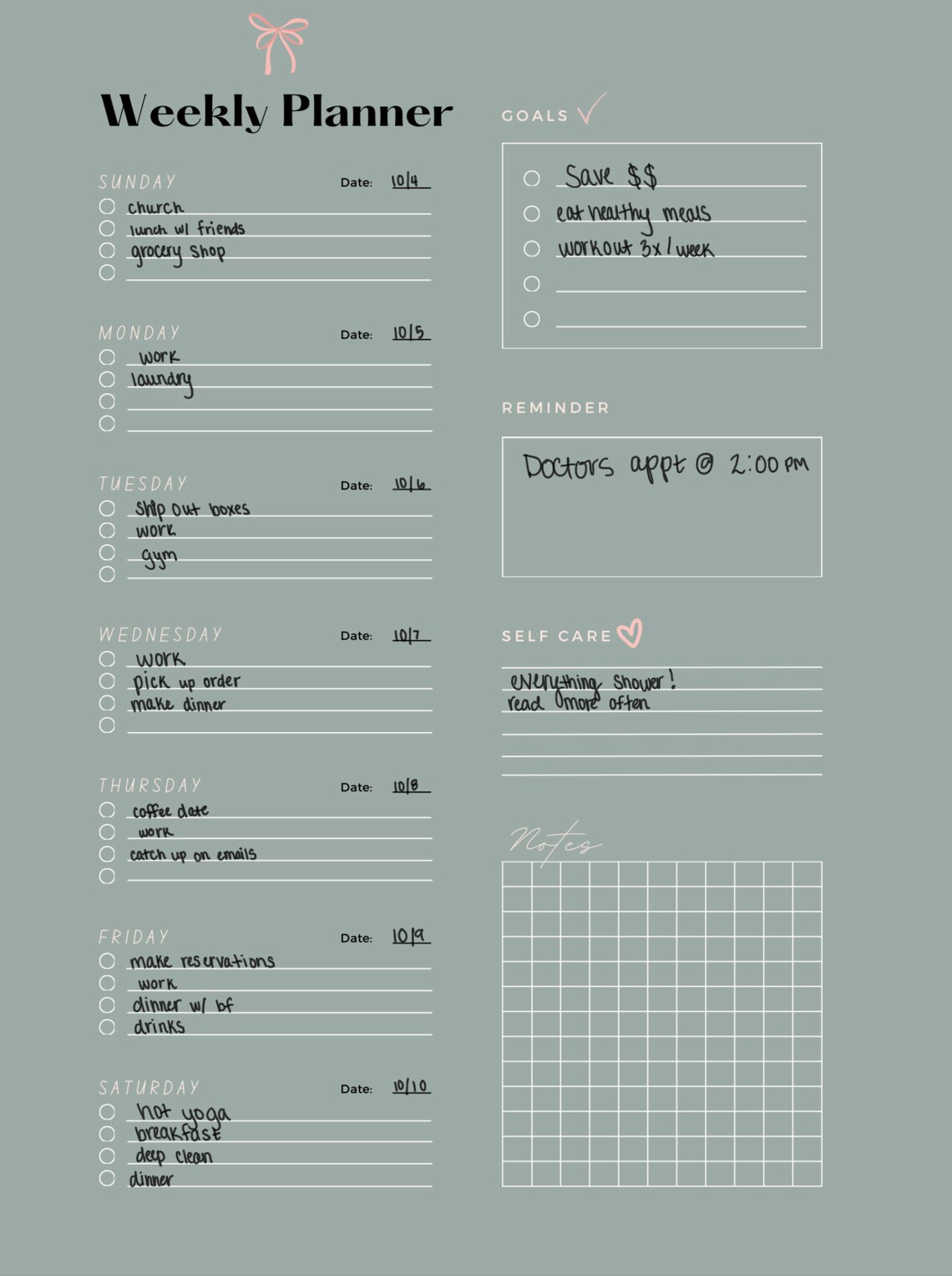 Digital Weekly Planner Download for Ipad, Mac, Iphone, Tablet in Girly ...