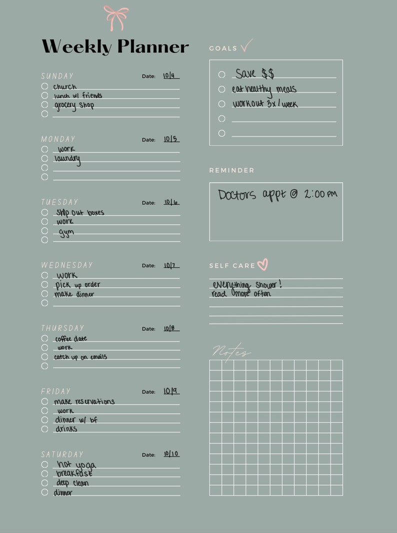 Digital Weekly Planner Download for Ipad, Mac, Iphone, Tablet in Girly ...