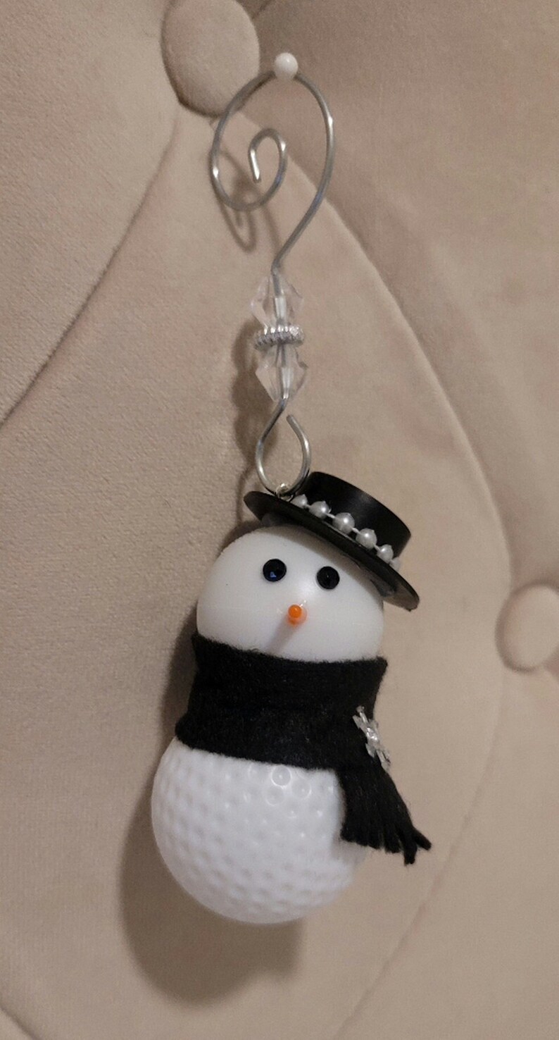 Golf Ball Snowman Ornament With Top Hat and Scarf - Etsy