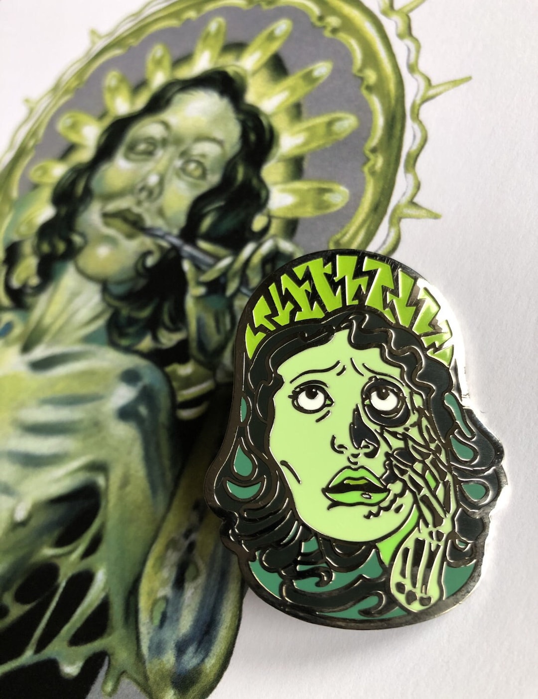 Radium Girl - Glow in the Dark Enamel Pin - Etsy
