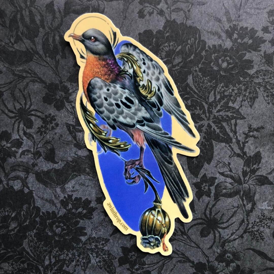 Passenger Pigeon Glitter Sticker - Etsy