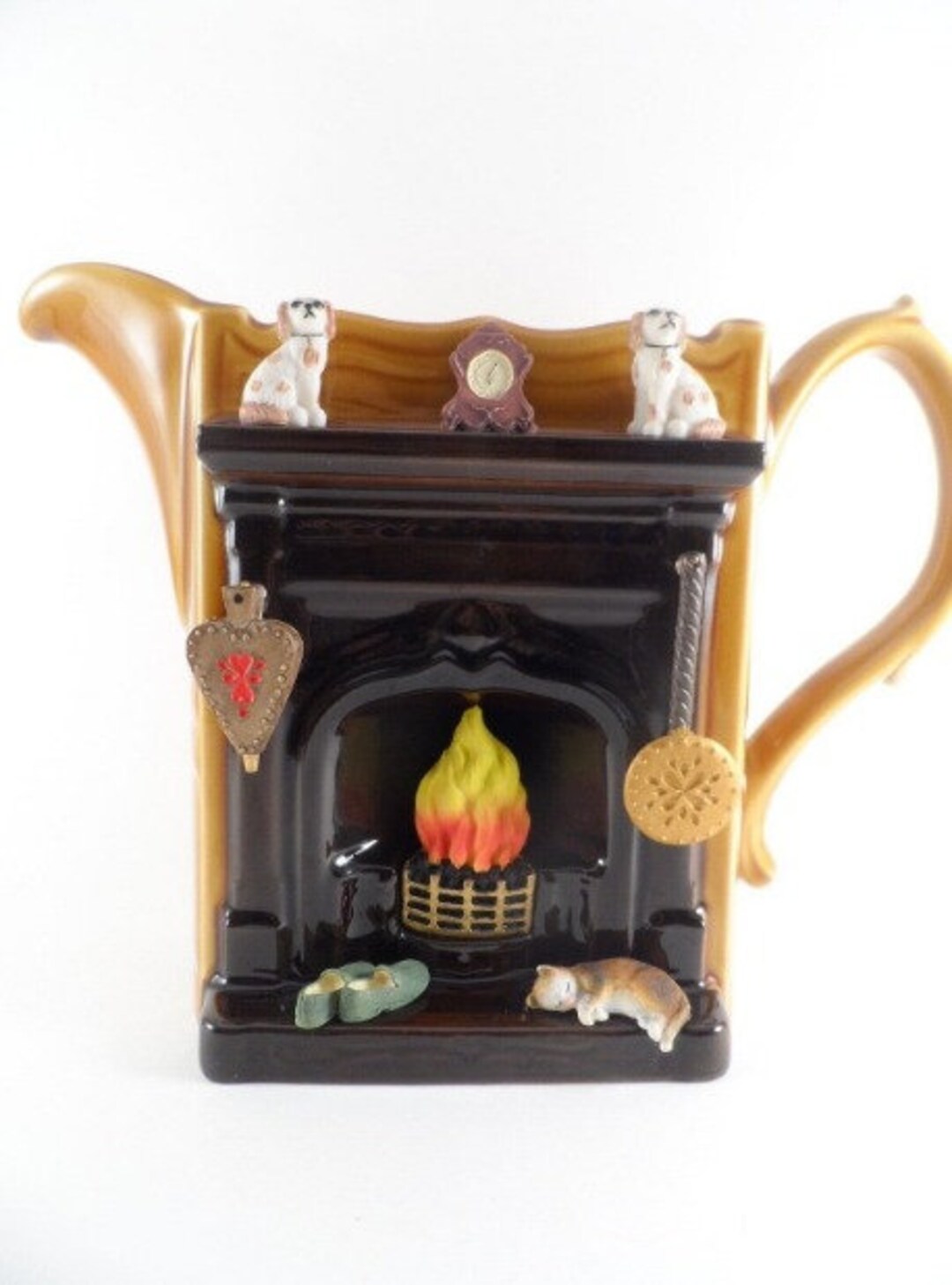 PARK ROSE Glazed Ceramic Fireplace Pitcher Collector's Watering Jug ...