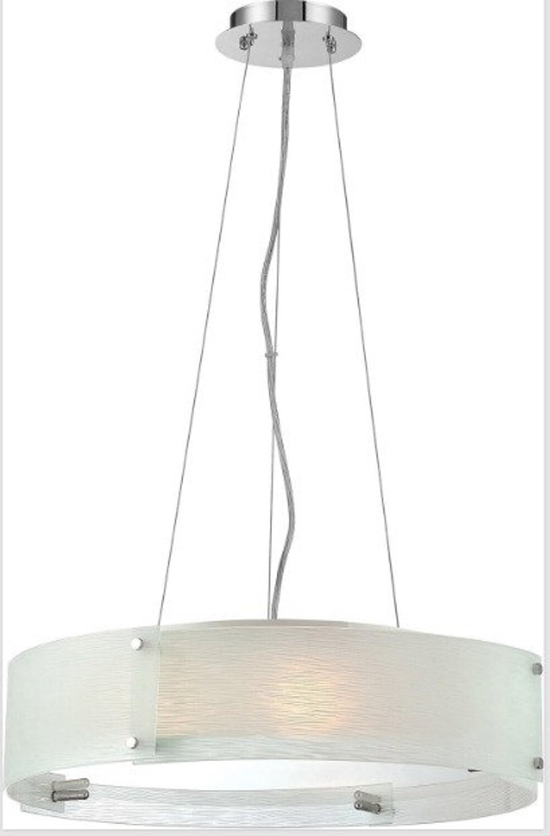 NEW Rare lite Source Pendant Light Fixture Kaelin LED Lamp Chrome Glass ...