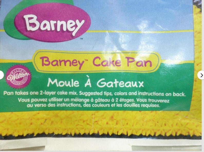 RARE Vintage Barney the Dinosaur Wilton Cake Pan Instructions Retired ...