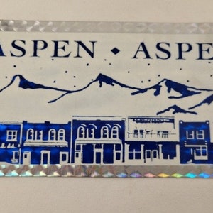 Vintage Aspen, Colorado Car Bumper Sticker Decal Souvenir Holographic ...