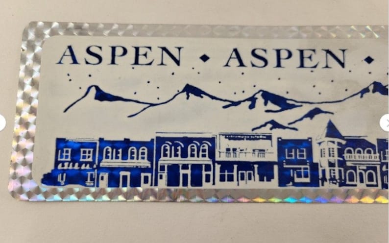 Vintage Aspen, Colorado Car Bumper Sticker Decal Souvenir Holographic ...